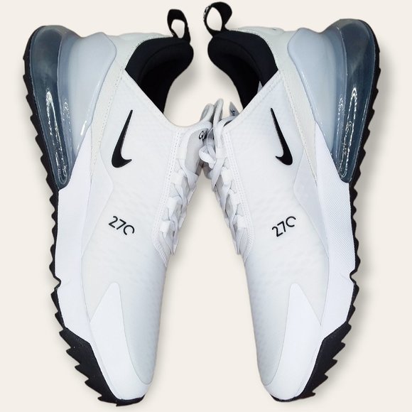 Nike | Shoes | Nike Air Max 27 Gs Golf Shoes Size 1 White Black Pure ...